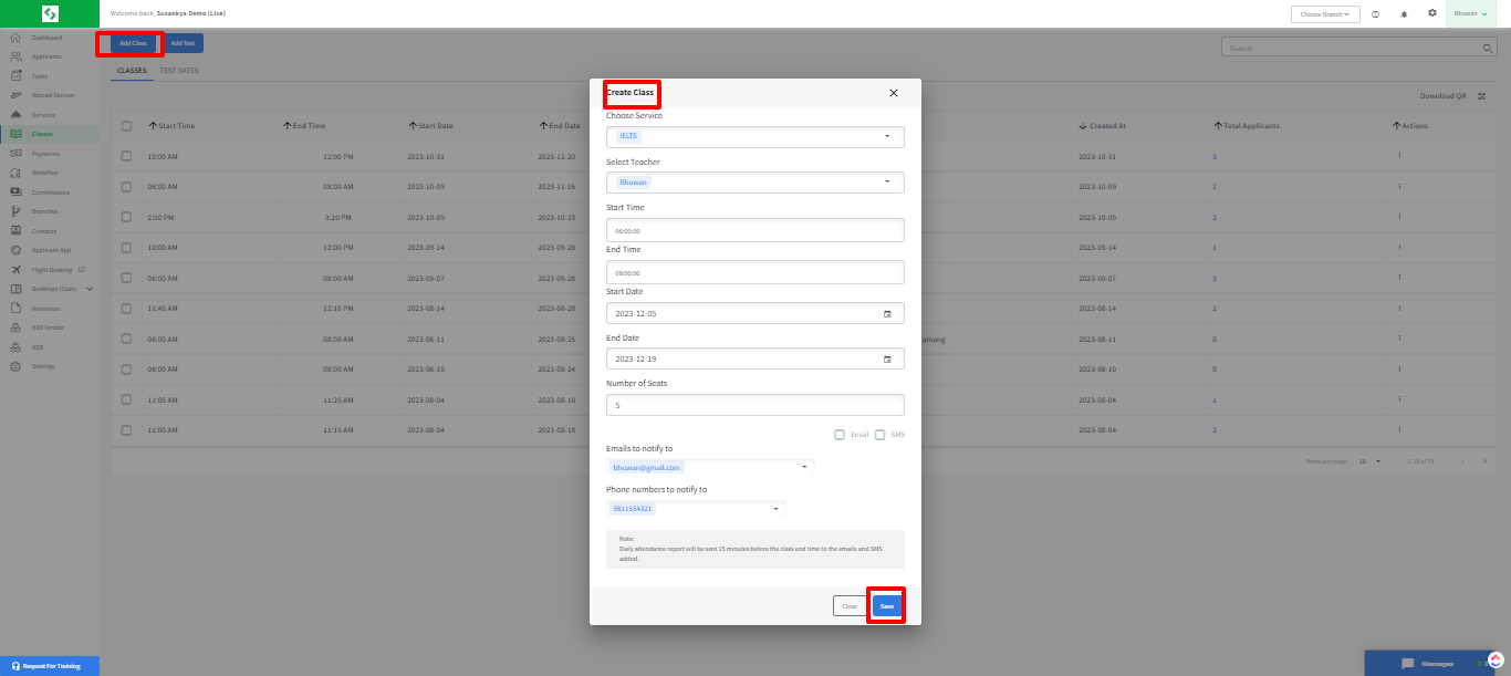 How to Create a Class in CMST – Consultancy Manager (CMST) Support